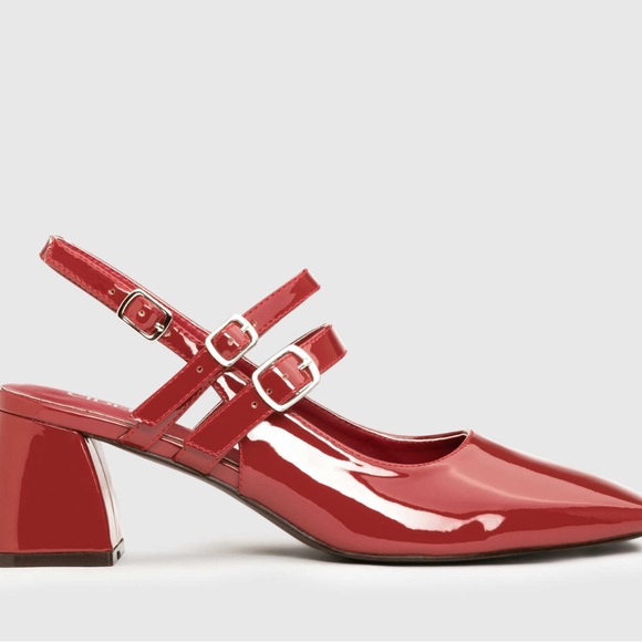 Cider | Shoes | Cider Glossy Red Slingback Heels | Poshmark